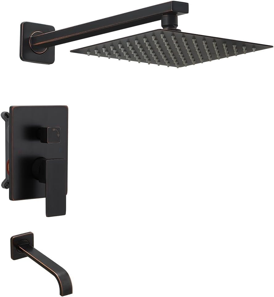 ‎Oil Rubbed Bronze Shower Faucet Set with Tub Spout Bathroom Luxury ...