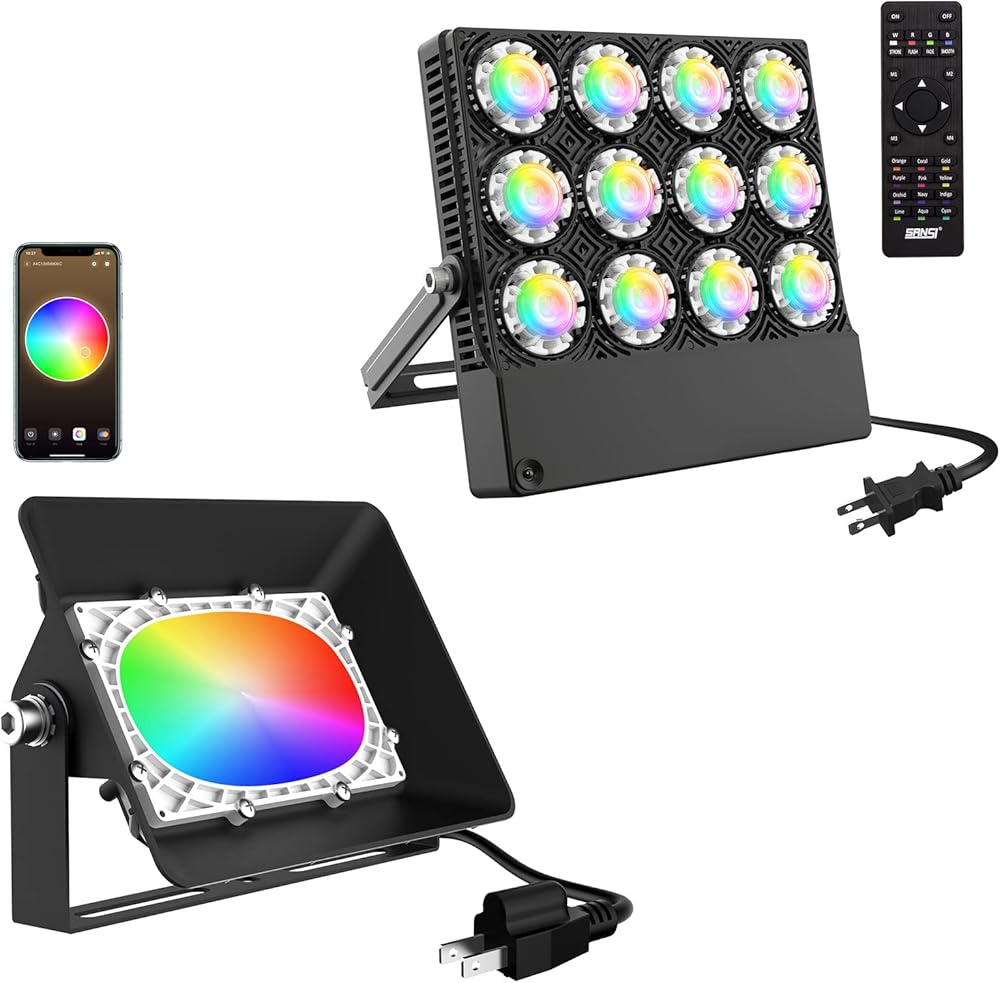 Led Flood Light RGBW Outdoor Color Changing Led Lights Bluetooth Smart ...