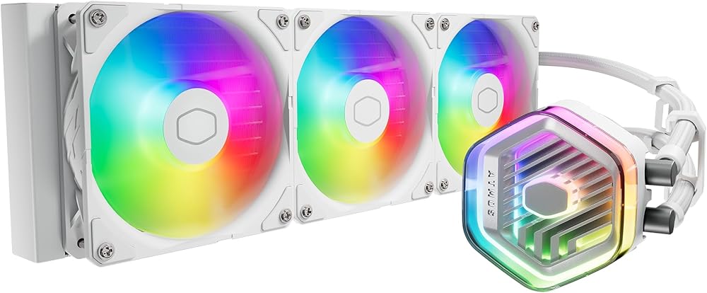 MasterLiquid 360 Atmos White ARGB Close-Loop AIO Liquid Cooler ...