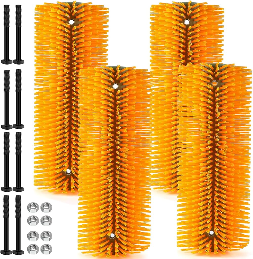 4 Pcs Livestock Scratch Brushes, 20 x 8 Inches Horse Scratcher Yellow ...