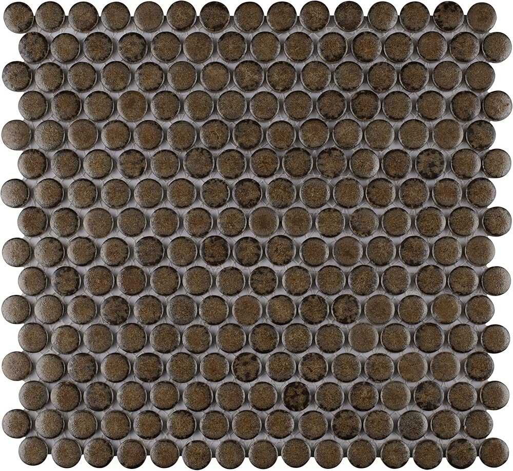 Merola Tile Hudson Penny Round Brownstone 11-7/8" x 12-5/8" Porcelain ...
