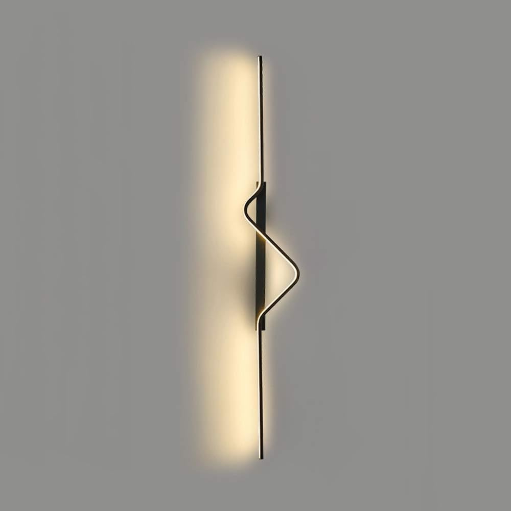Black Linear LED Wall Light Modern Metal Linear Wall Mounted Lamp ...