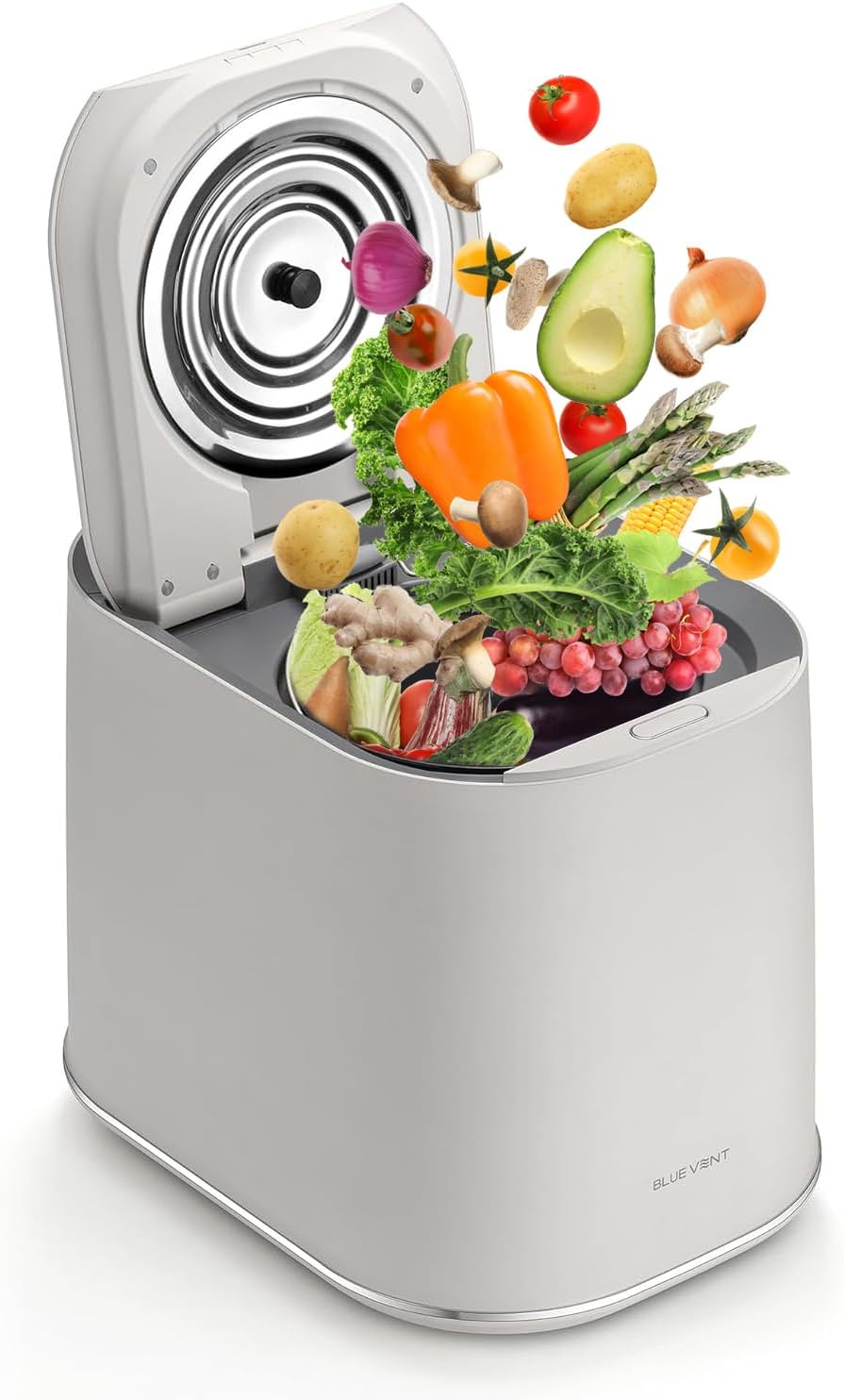 THINKWARE BLUEVENT MUMU Smart AI Electric Food Composter, Odorless, Quiet 20 dB, Green Mode, on ...