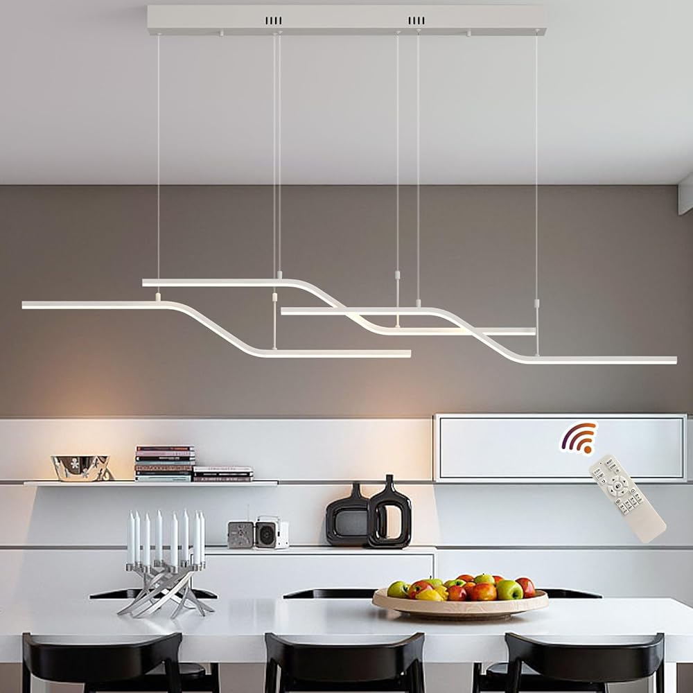 Siittoo Modern Pendant Light, 45W Dimmable LED Hanging Chandelier with ...