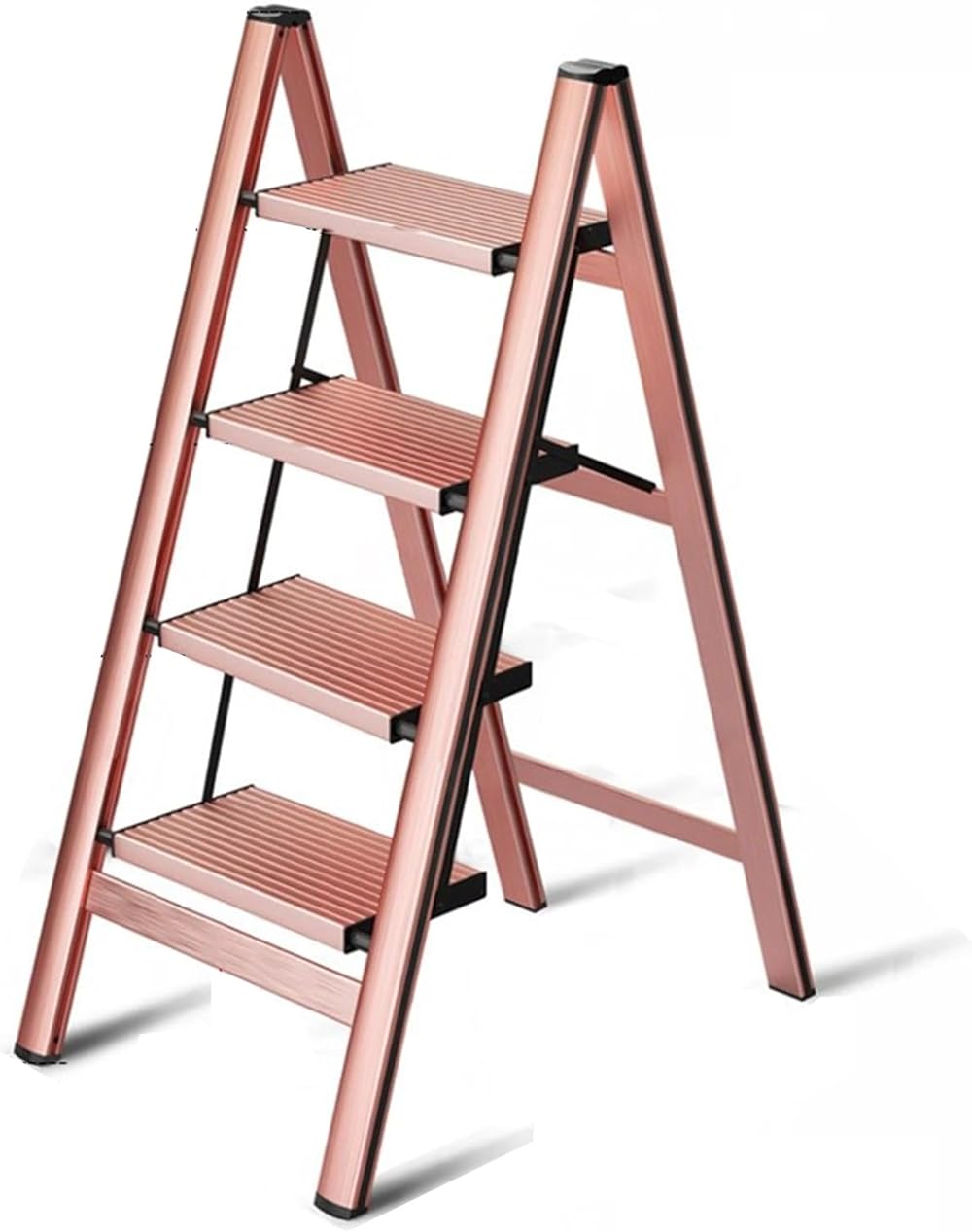 5-Step Ladder Aluminum Alloy Ladder Folding Ladder with Wide Anti-Slip ...