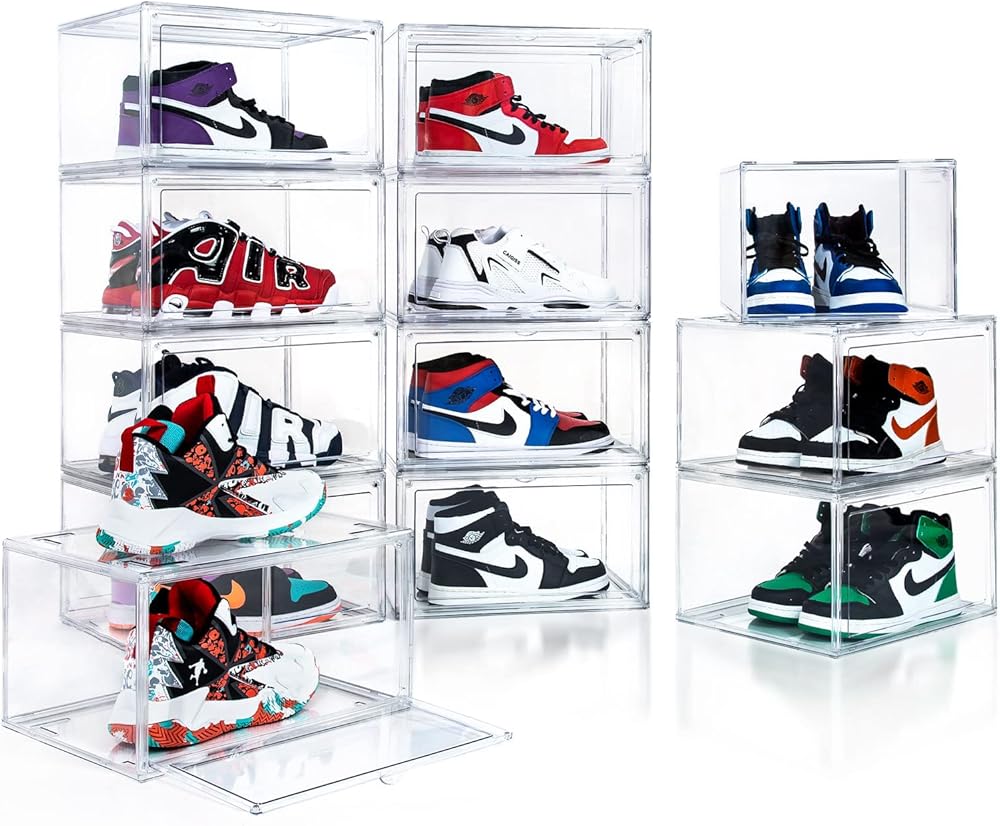 SIMPLGIRL Clear Shoe Box Plastic Stackable, Shoe Storage Organizer with ...
