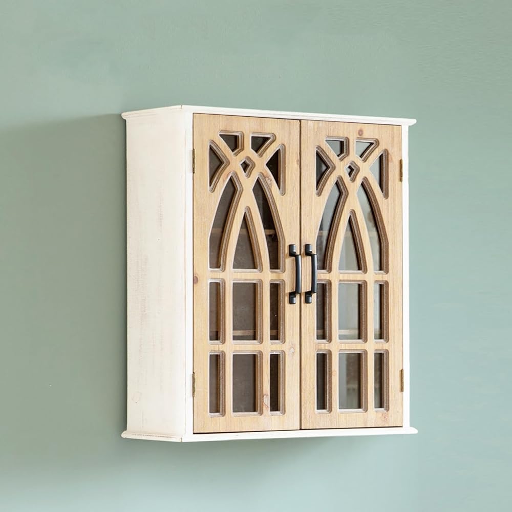 Double Door Vintage Cabinet Wall Mounted, Rustic Wood Wall Storage ...