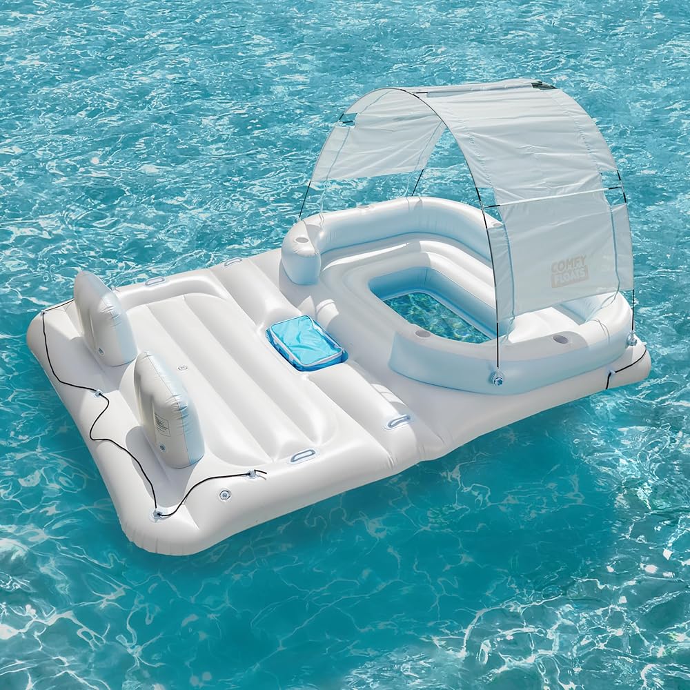 Comfy Floats Party Float 4 Person Inflatable Party Island Water Float ...