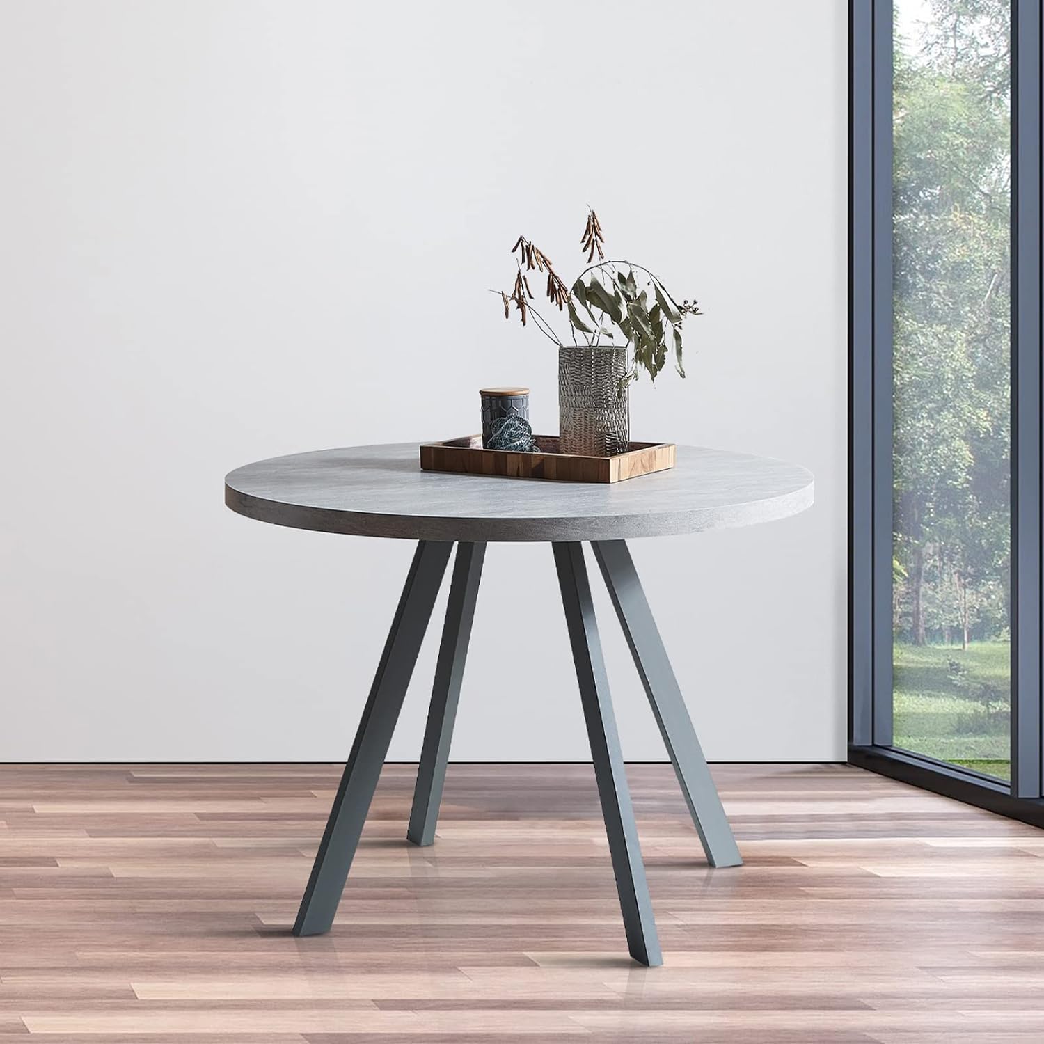 ONKER Round Dining Table, Mid Century Modern Small Round Dining Table ...