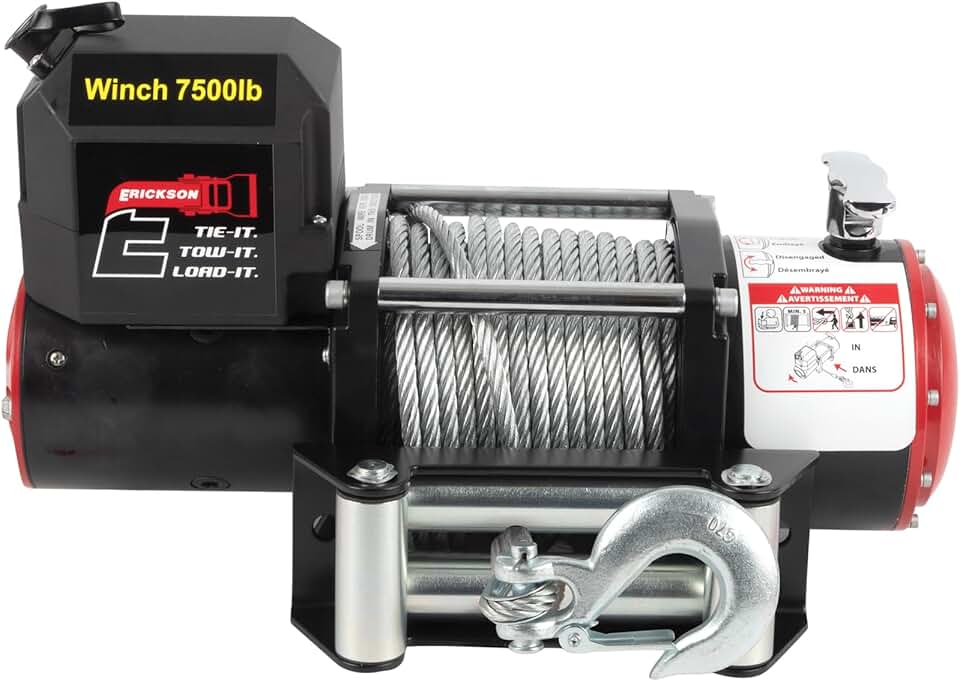 ERICKSON 06432 12V DC 7500 lb Electric Winch with Steel Cable - Costco ...
