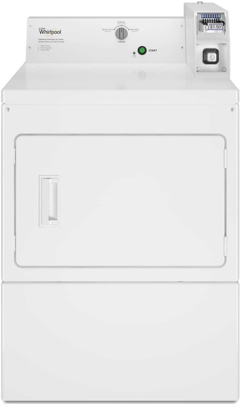 Whirlpool 27 White Commercial Electric Super-Capacity Dryer, Coin-Slide ...