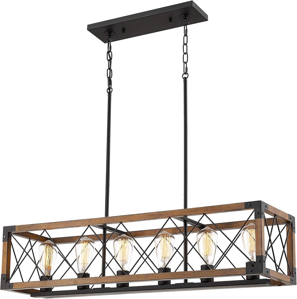 Beionxii Kitchen Island Lighting, 36 Inch 6 Light Farmhouse Linear ...