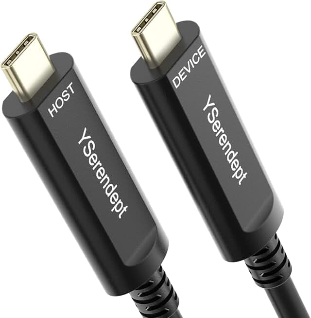 Fiber Optic USB C Cable(50ft),10Gbps Active Optical USB C to USB C ...