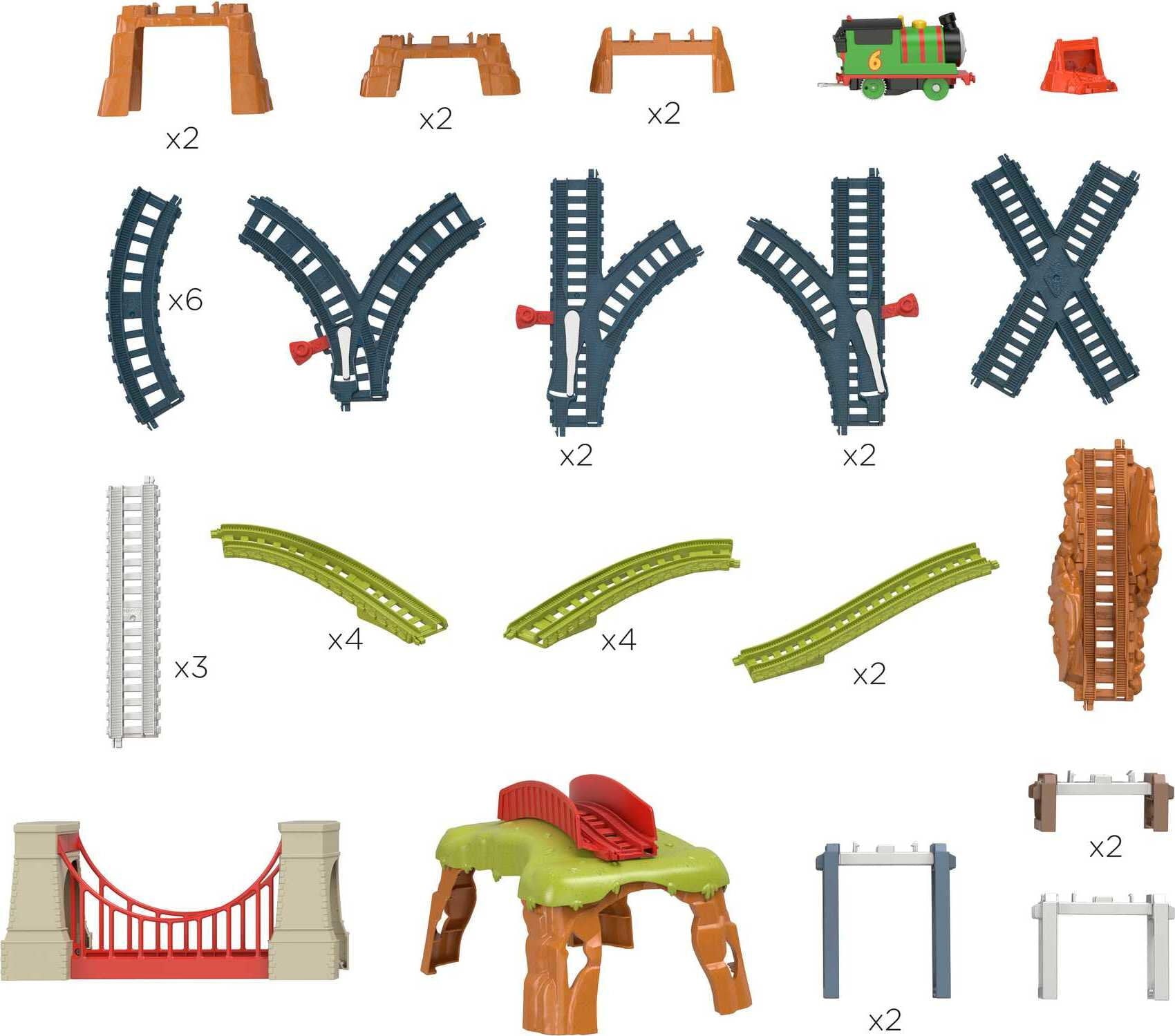 Thomas and Friends Percy 6-in-1 Set with Motorized Percy Engine, Track ...