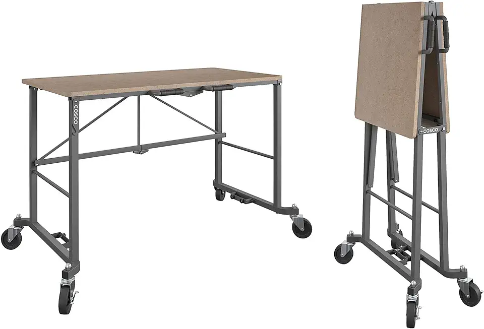 CoscoProducts 66720DKG1E COSCO Smartfold Portable Folding MDF Work top ...