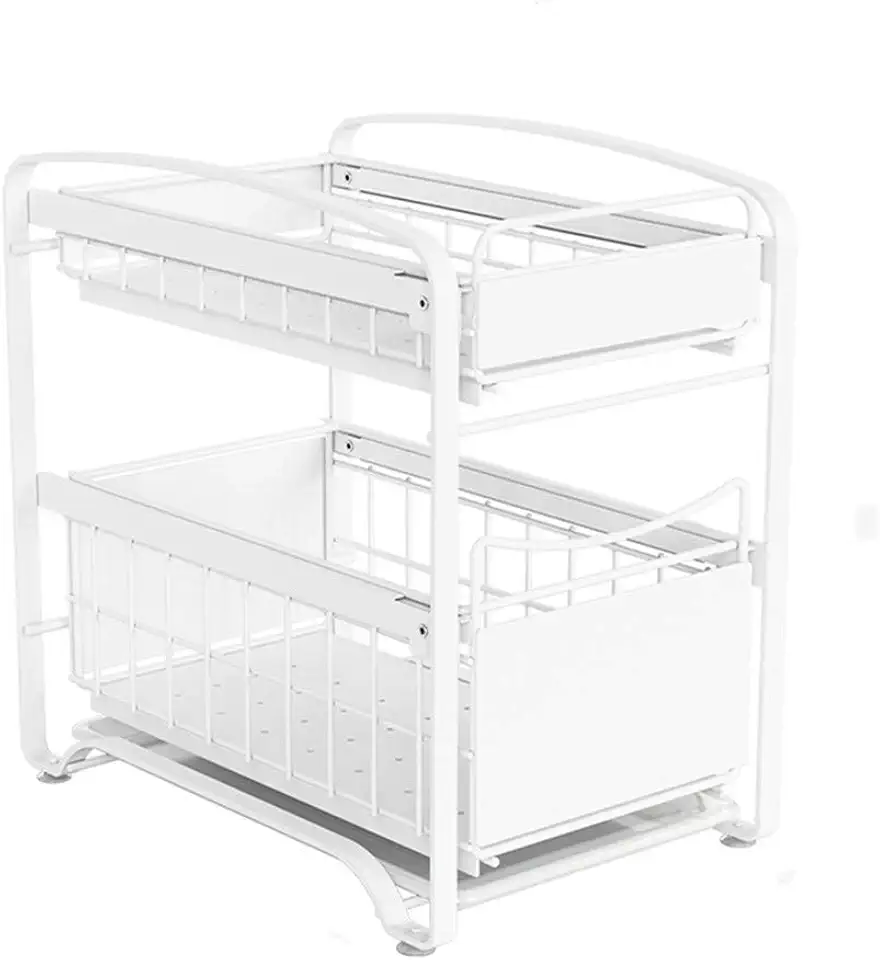 YJ Kitchen Floor-Standing Storage Shelves, Stackable Net Cabinets, 2 ...
