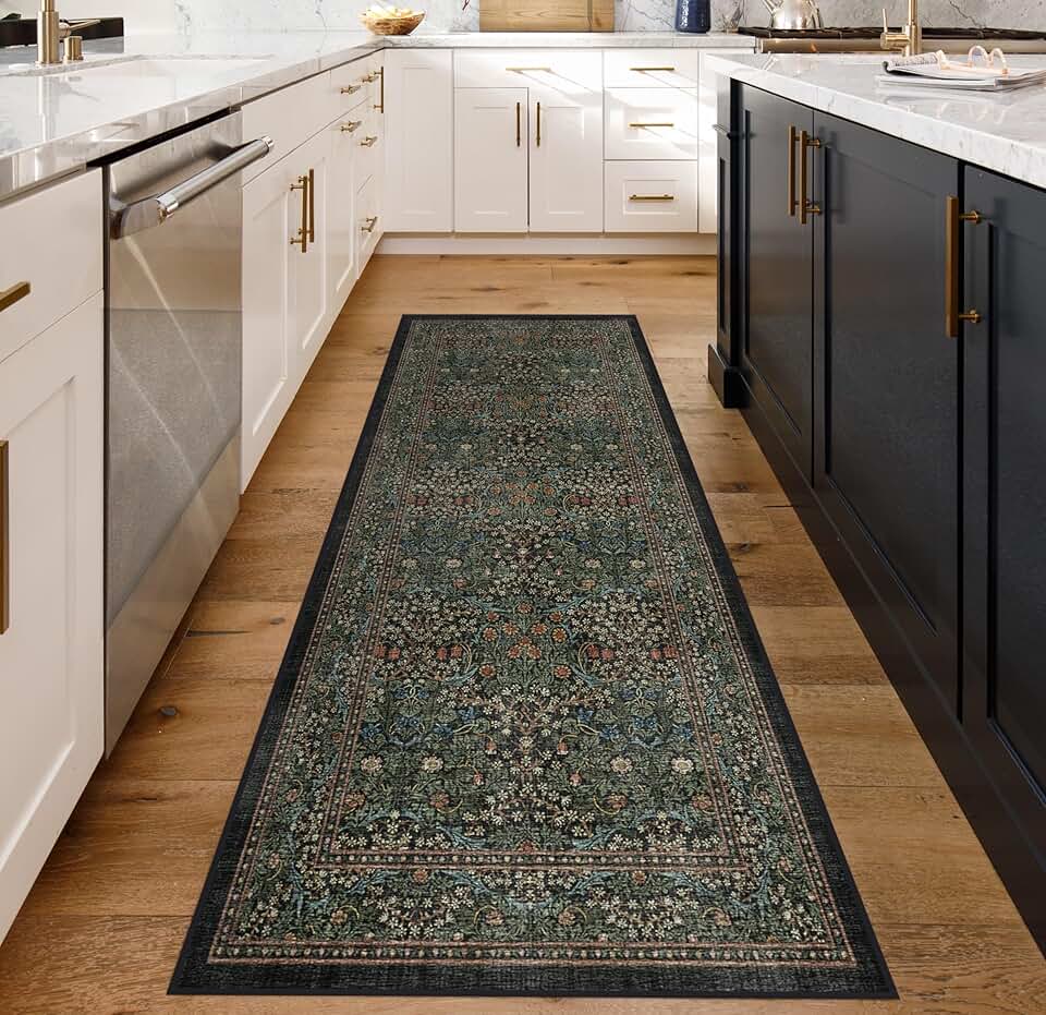 RUGGABLE x Morris & Co Runner Rug - Perfect Bohemian Washable Rug for ...