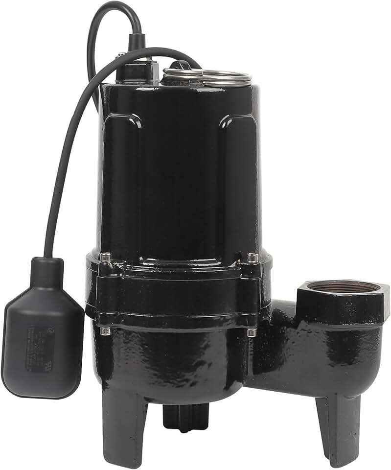 1.34HP Sewage/Effluent Grinder Pump, Cast Iron Submersible Water Sump ...