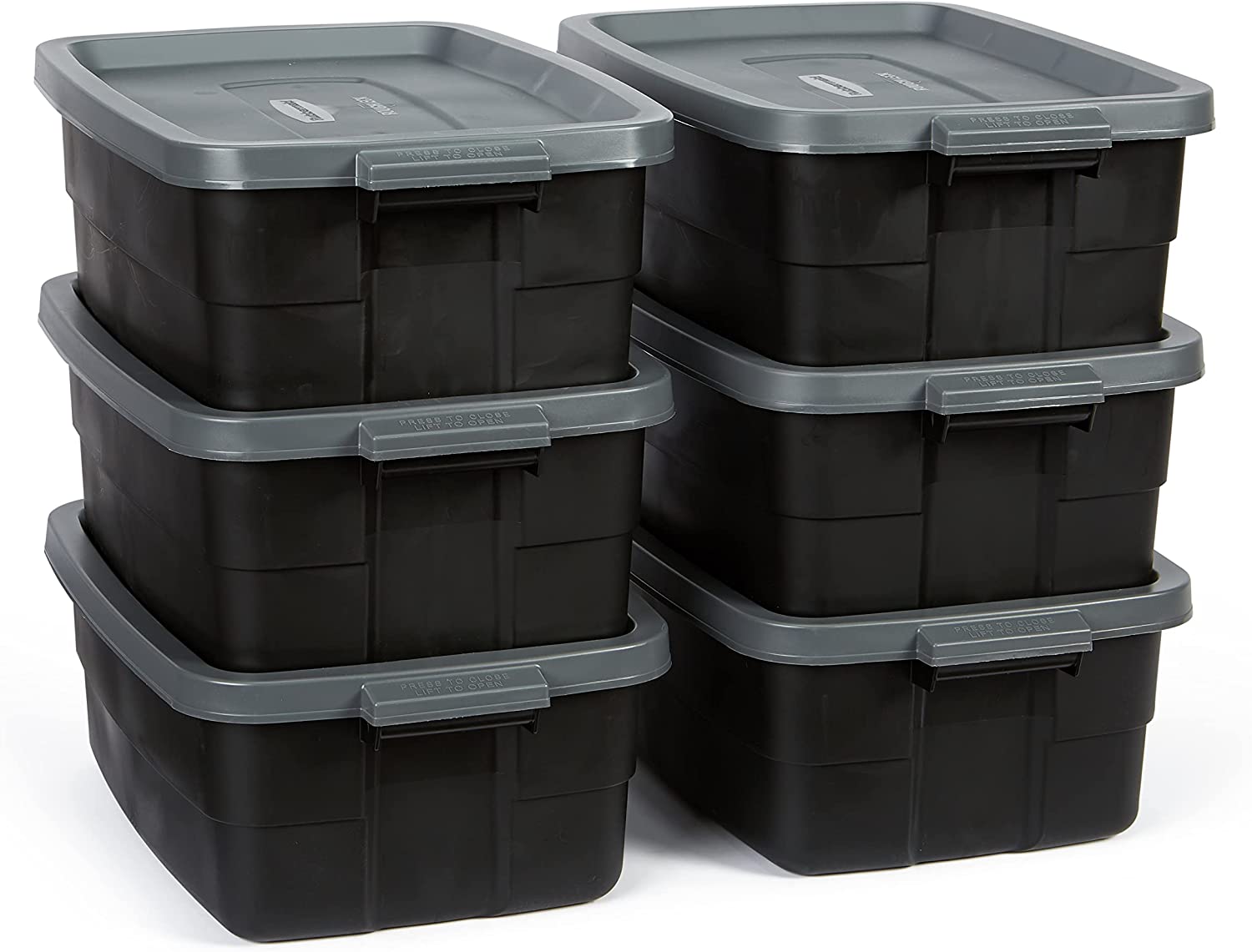 ONKER Roughneck️ 10 Gallon Storage Totes, Pack of 6, Durable Stackable ...