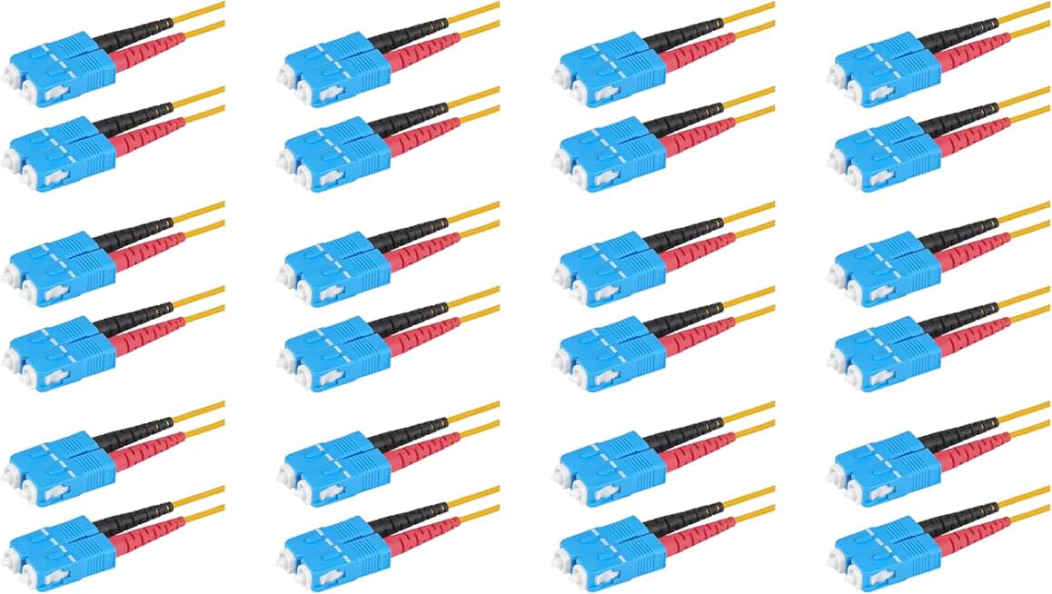 SpeedyFiberTX 12-Pack 8 Meter SC/U to SC/U Fiber Optic Patch Cable, Red ...