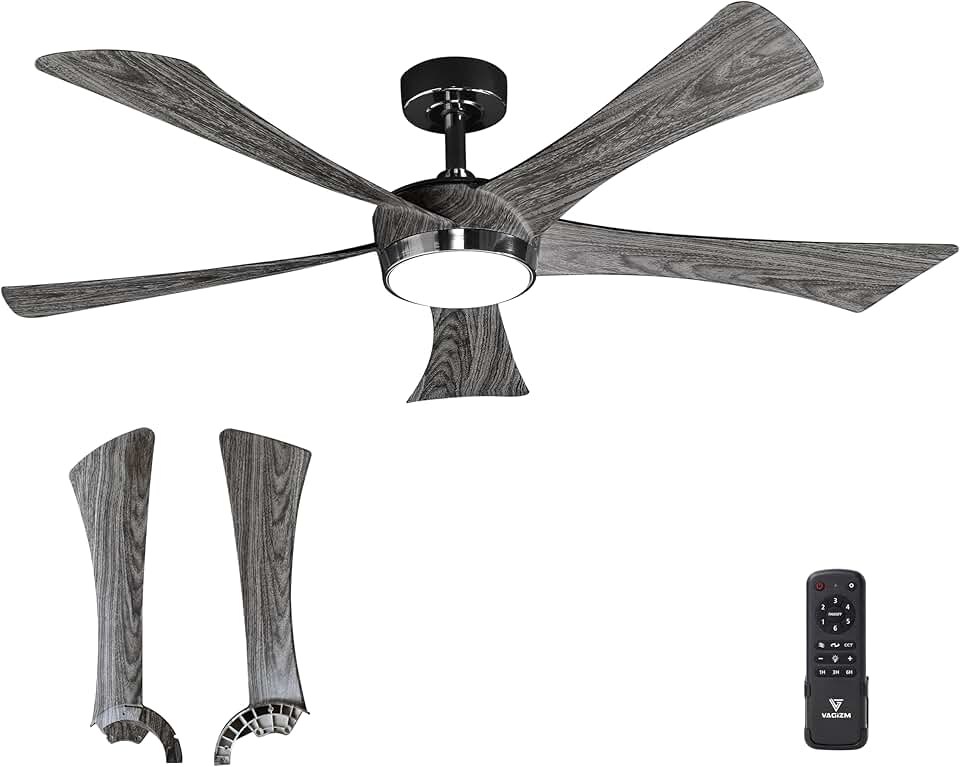 Ceiling Fan with Light Remote: 52 Inch Modern Bedroom Fans with ...