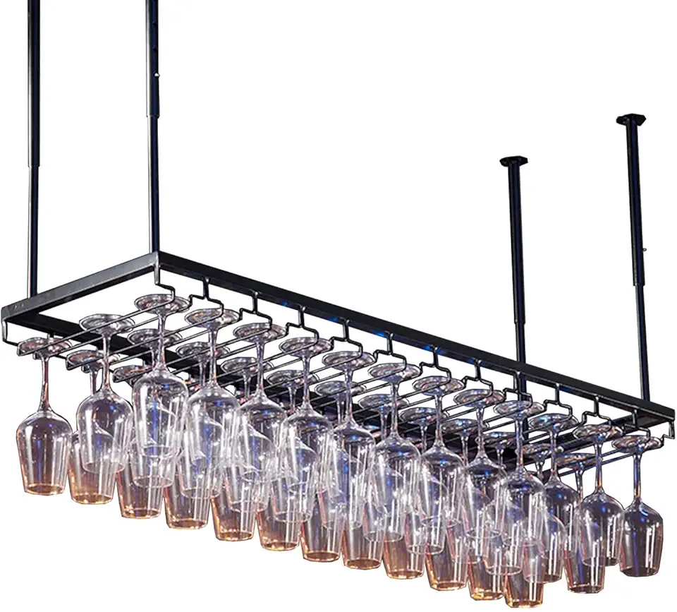 Ceiling Hanging Bar Unit Wine Rack Ceiling Wine Bottle Racks Hanging ...