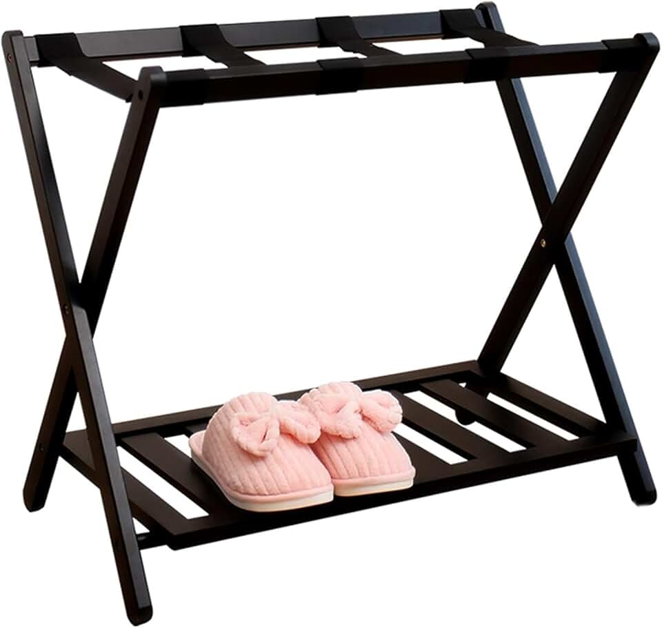 Suitcase Stand Foldable - Luggage Rack, Support Solid Wood Luggage ...