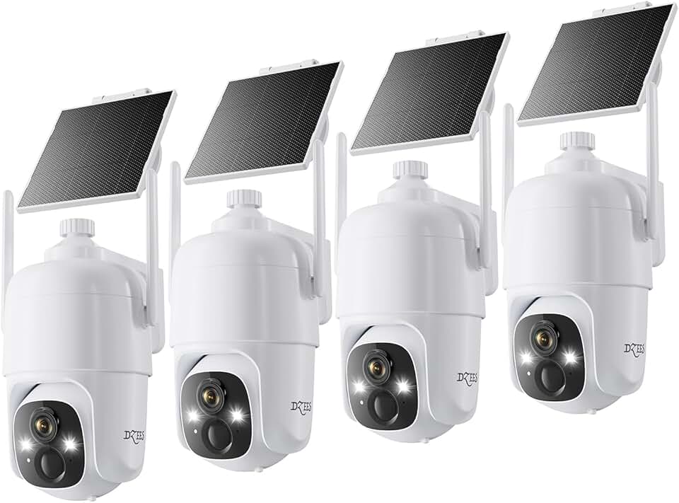 Dzees Solar Security Cameras Wireless Outdoor, 2K Battery Powered ...