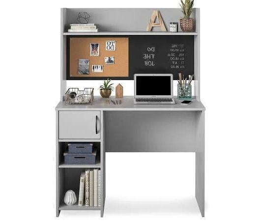 Ameriwood Dove Gray Student Desk with Hutch - Arizona Outlet