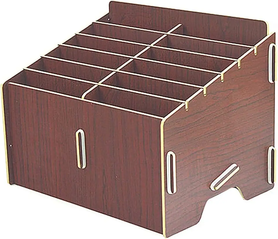 Key Cabinet 12 Cells Wooden Mobile Phone Organizer Storage Box Desktop ...