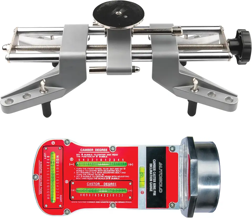 AutoSolo Universal Wheel Clamp with Magnetic Adapter & Magnetic Camber ...
