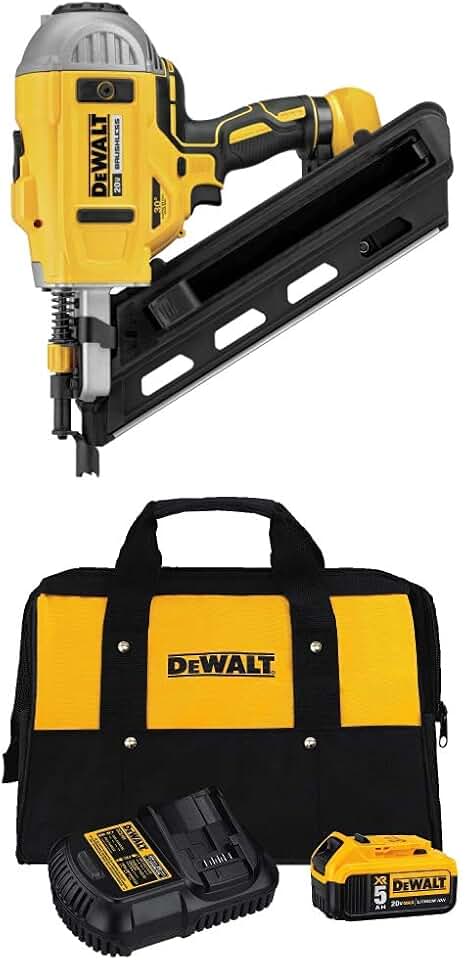 DEWALT 20V MAX Brushless Nailer with 5Ah Battery & Charger Kit (DCN692B ...