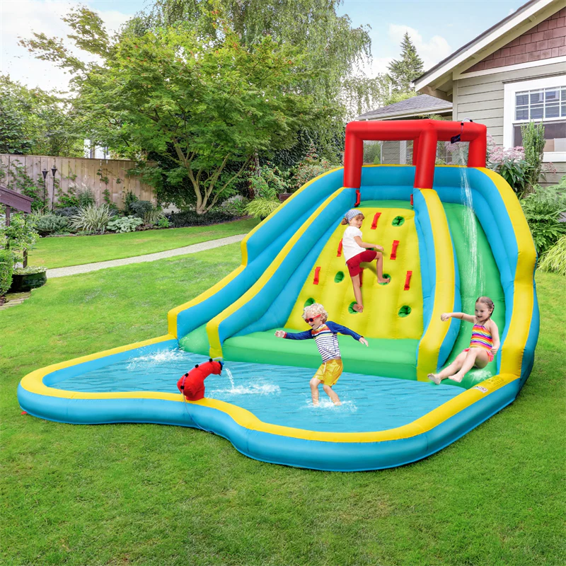 Outdoor Double Side Inflatable Water Slide Park with Large Climbing ...