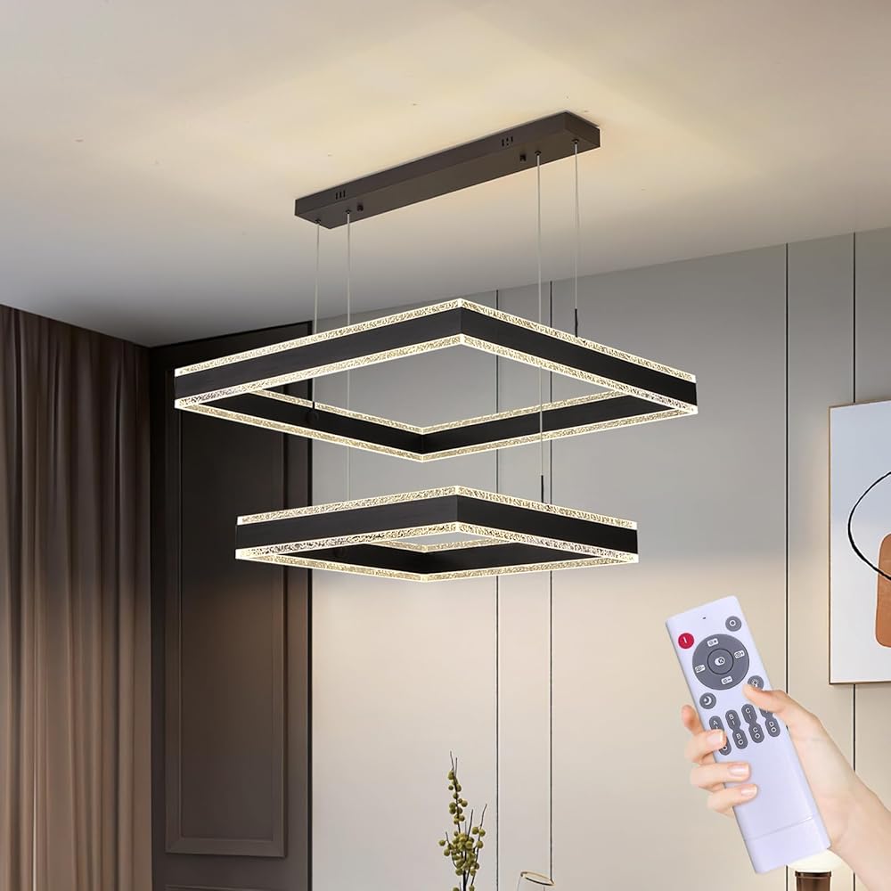 Dimmable LED Chandelier: 75W Modern Remote Control LED Chandelier High ...