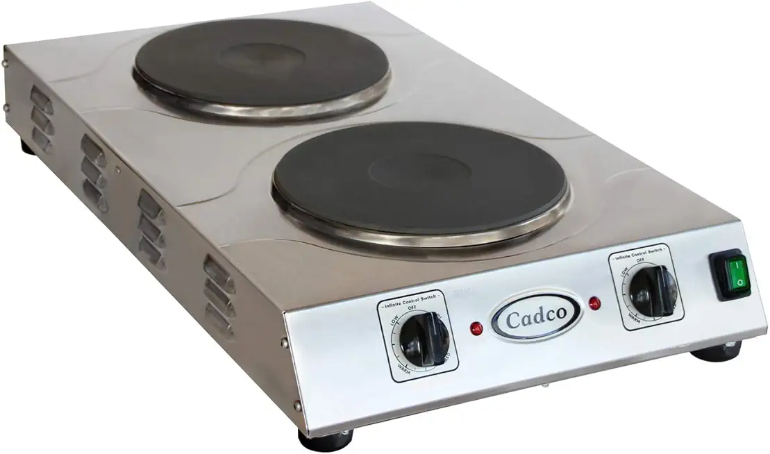 CDR-3K 15" Electric Portable Hot Plate with 2 Burners and Infinite ...