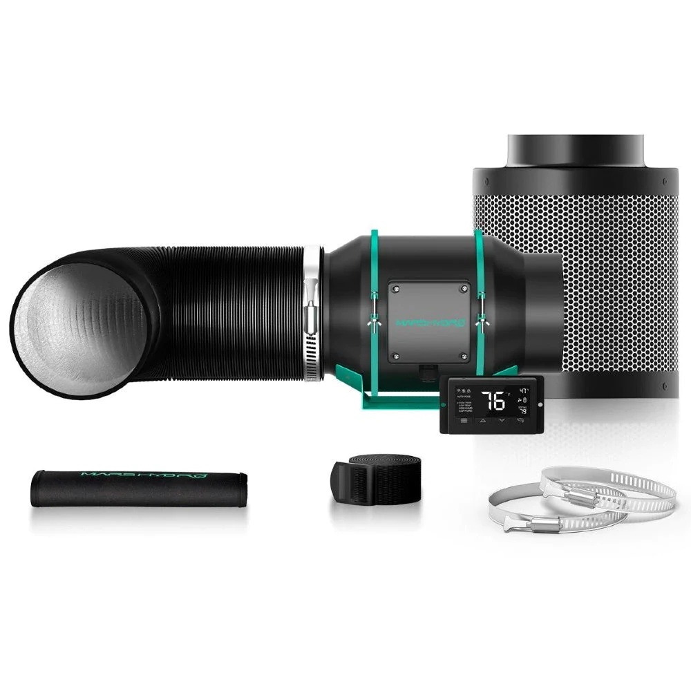 Mars Hydro Ventilation Kit, 6" Inline Duct Fan/Carbon Filter Combo w ...
