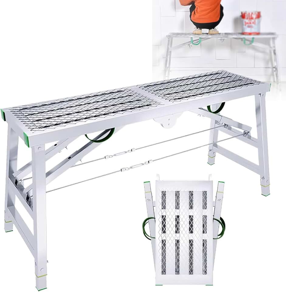 Portable Folding Work Platform, Multipurpose Scaffolding, Galvanized ...