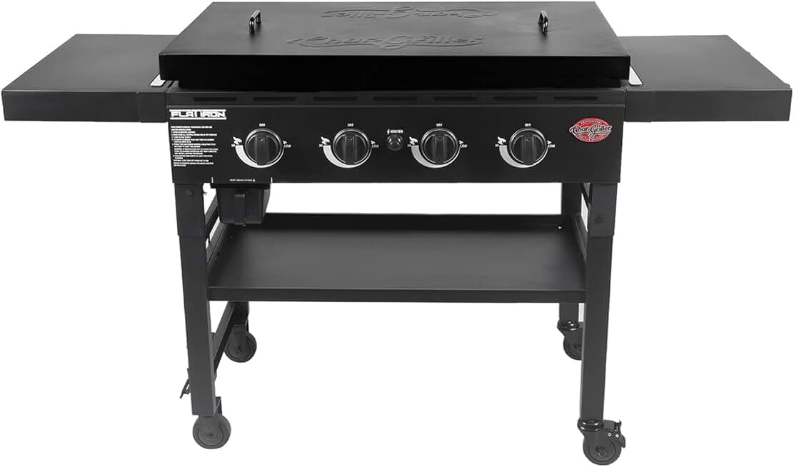 Char-Griller® Flat Iron 4-Burner Propane Gas Flat-Top Griddle with ...