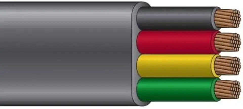 12/3 Heavy Duty Flat Jacketed Submersible Cable Well Pump Wire Black ...