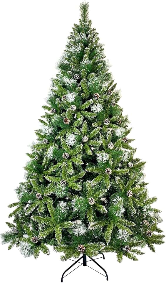 Christmas Tree 7.4ft,Decorated with 65 Pine Cones and Realistic Over ...
