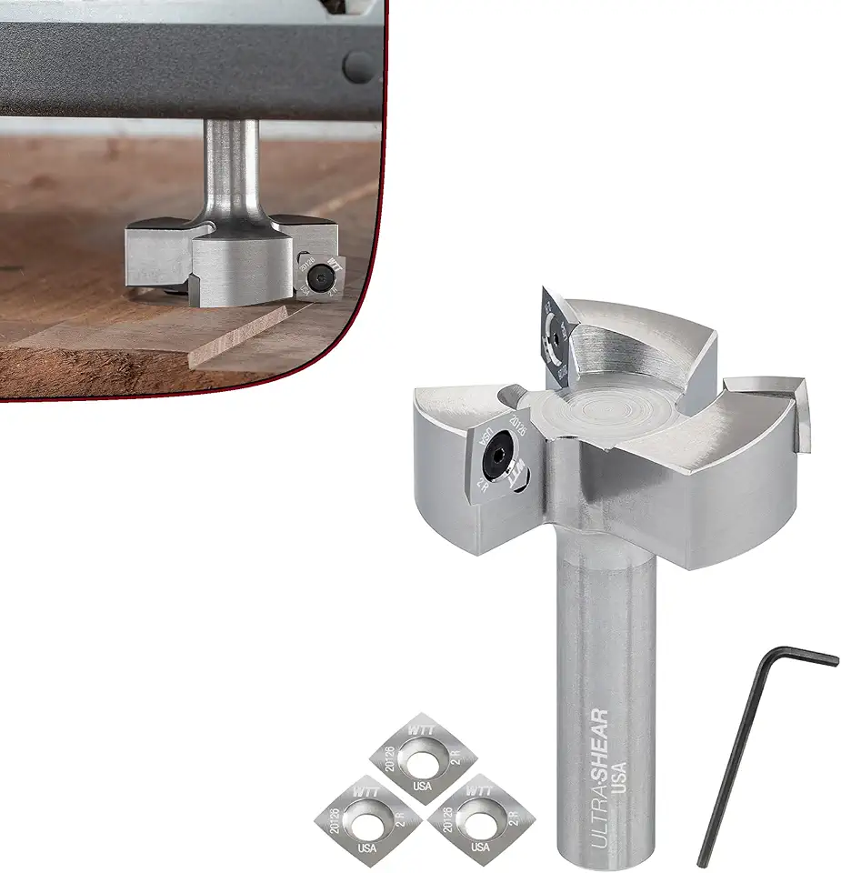 Slab Flattening Router Bit Kit with Extra Inserts, Spoilboard Surfacing Bit with Replaceable 4 ...