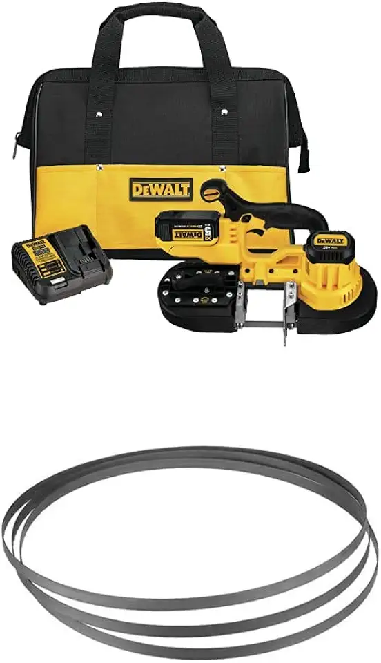 DEWALT DCS371P1 20V MAX Lithium Ion Band Saw Kit with DEWALT DW3986C 14 ...