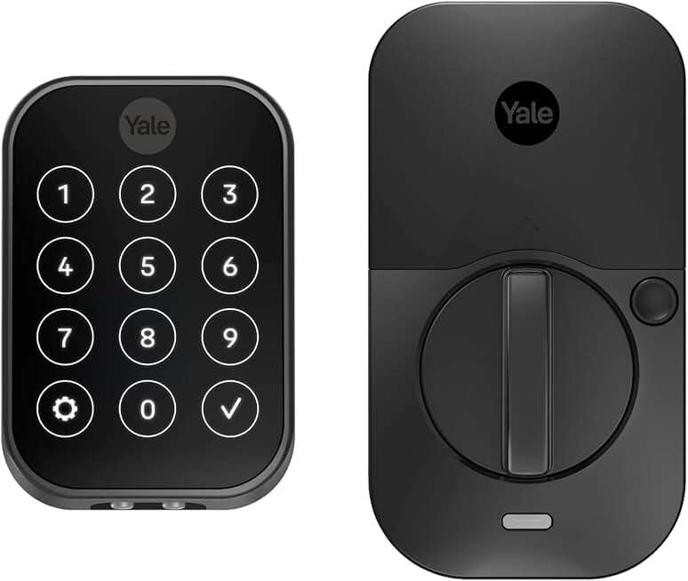 Yale Assure Lock 2 Deadbolt, Black Suede Keyless Door Entry Lock with ...