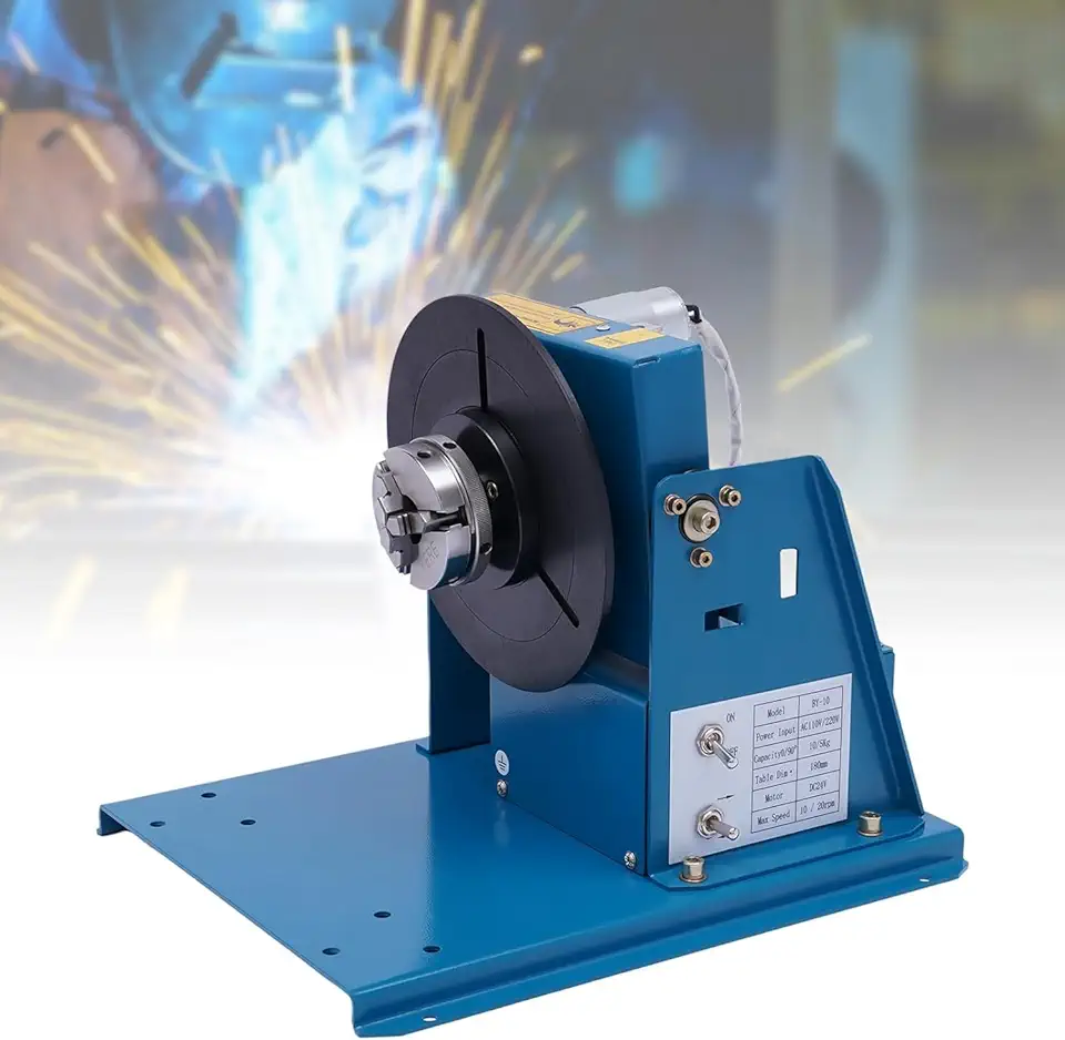 110V Rotary Welding Positioner Turntable Table Mini 2.5" 3 Jaw Lathe ...