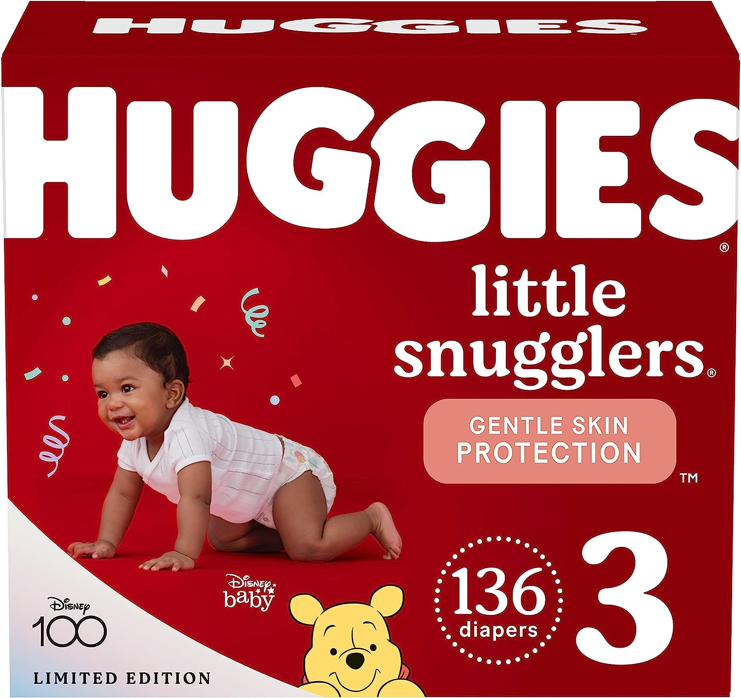 Huggies Little Snugglers Baby Diapers, Size 3 (16-28 lbs), 136 Ct - Arizona Outlet
