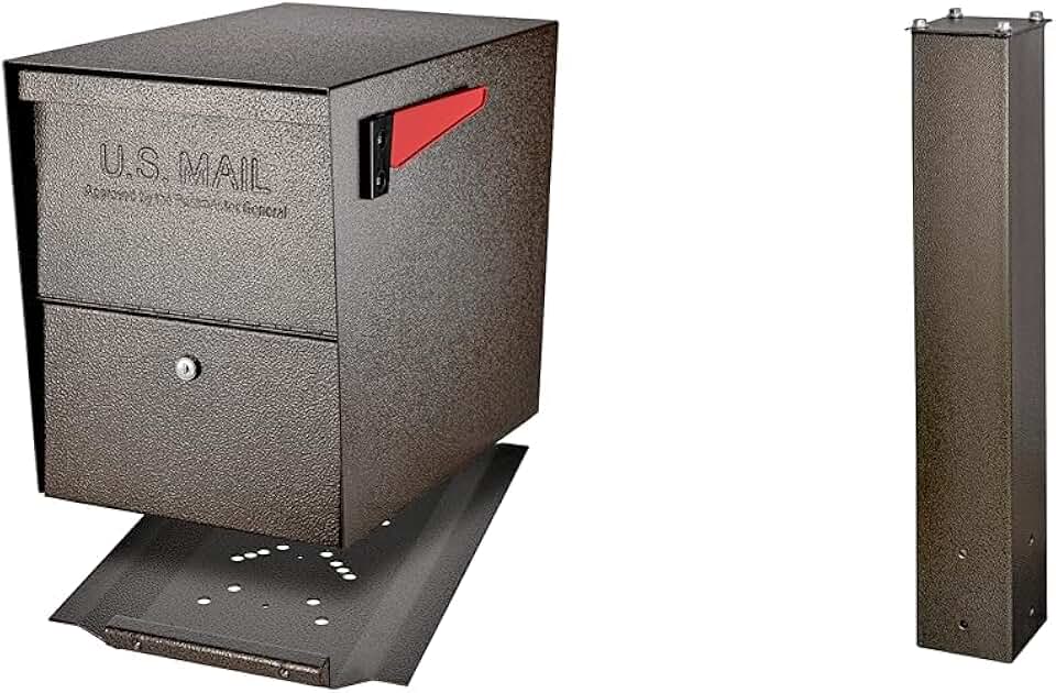 Mail Boss Security Mailbox Bronze Package Master Curbside Locking 21.5 ...