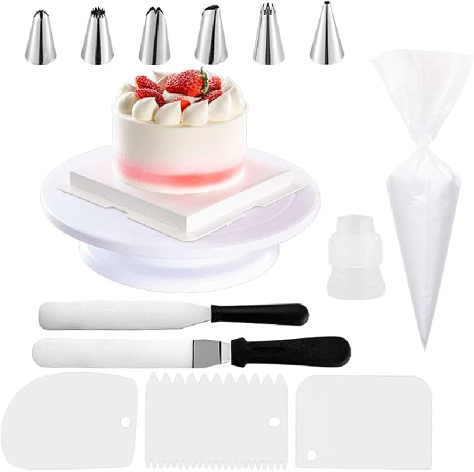 GYLXW 63pcs Icing Tips Cake Rotating Turntable Accessories Create Cakes ...