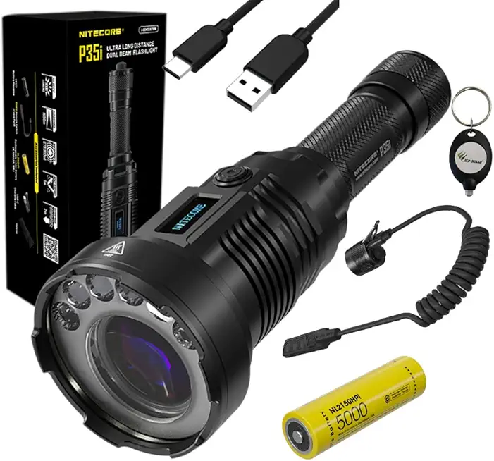 Nitecore P35i Ultra Long Distance Dual Beam Class 1 LEP Rechargeable Flashlight - 3000 Lumens ...