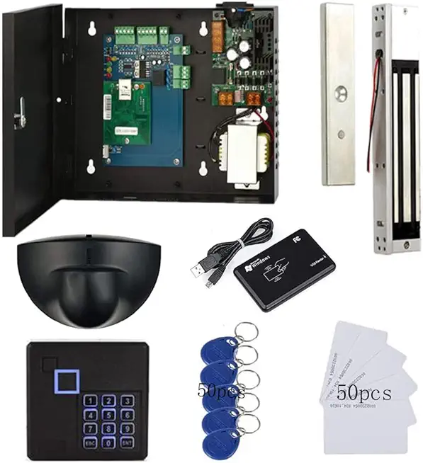 TCP/IP Single Door Security Access Control System with 600lbs Electric Magnetic Lock Exit Motion ...