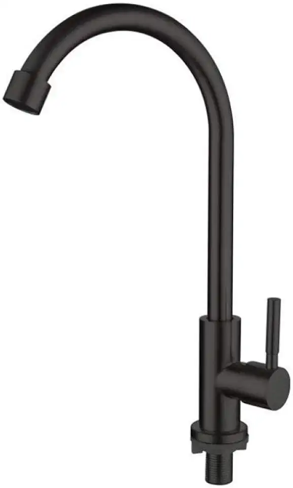 Matt Black Single Cold Kitchen Faucet Swivel Kitchen tap,Total Sink tap ...